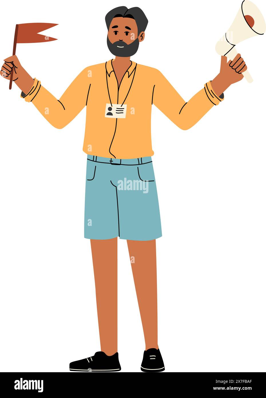 Tour guide character. Isolated vector illustration Stock Vector Image ...