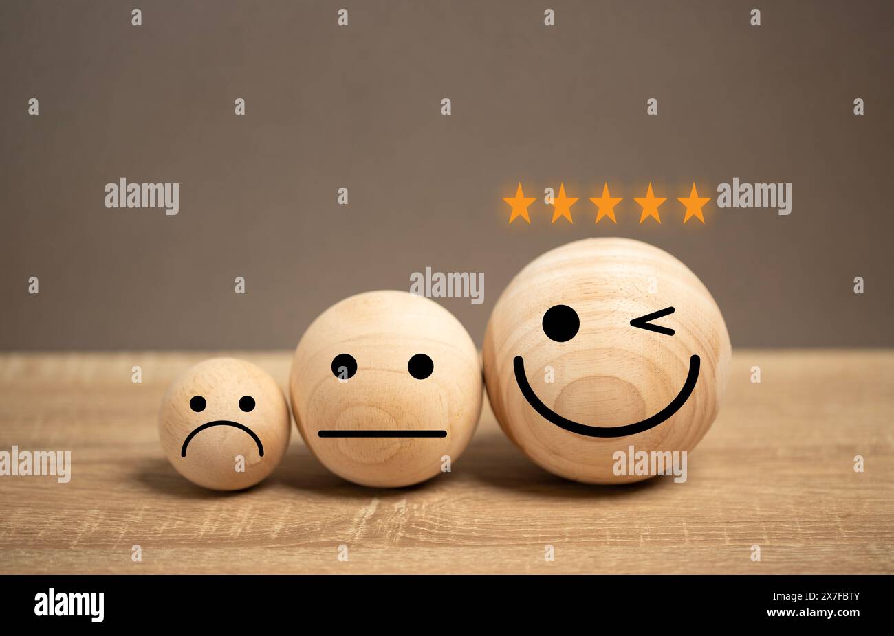 satisfaction icon on the table. the feedback for the customer give the ...