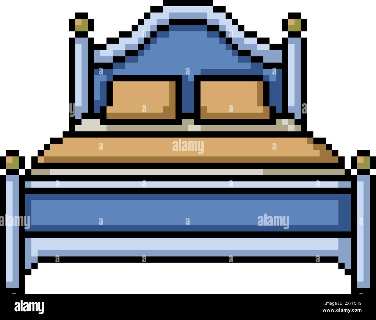 pixel art of double bed big isolated background Stock Vector Image ...
