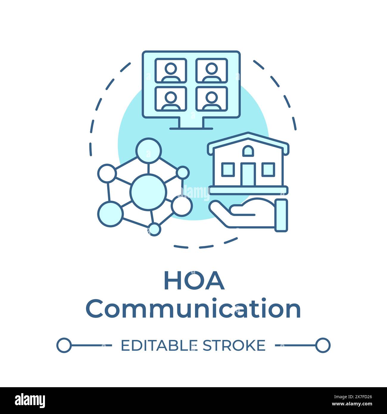 HOA communication soft blue concept icon Stock Vector Image & Art - Alamy