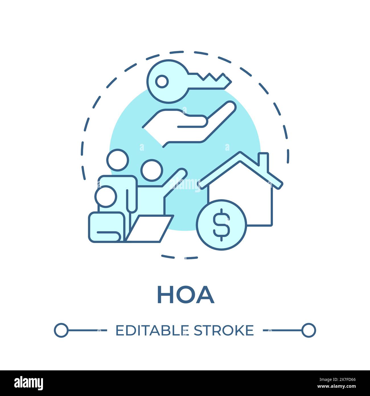 HOA soft blue concept icon Stock Vector Image & Art - Alamy