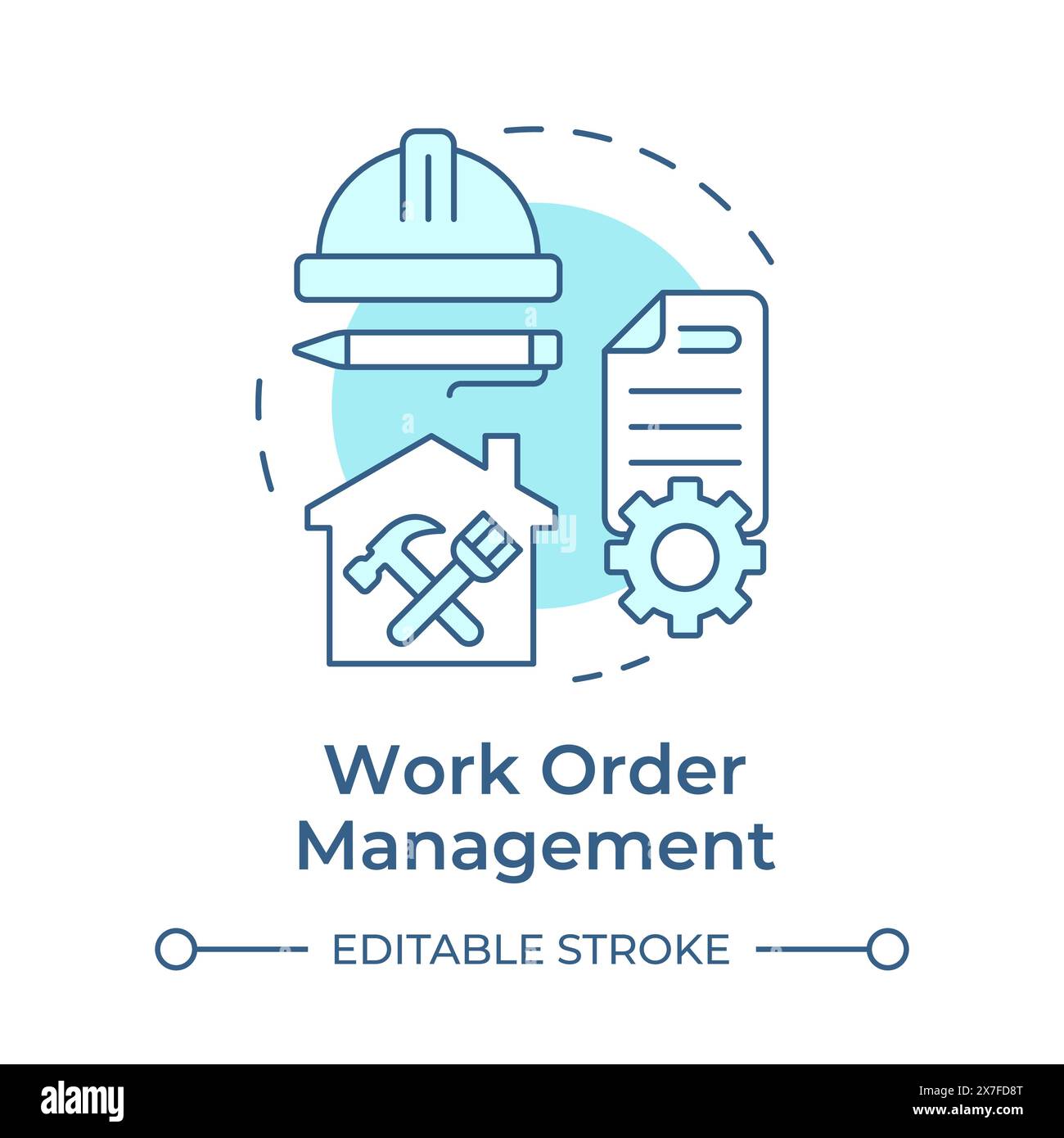Work order management soft blue concept icon Stock Vector Image & Art ...