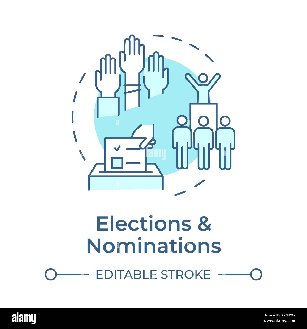 Elections and nominations soft blue concept icon Stock Vector Image ...