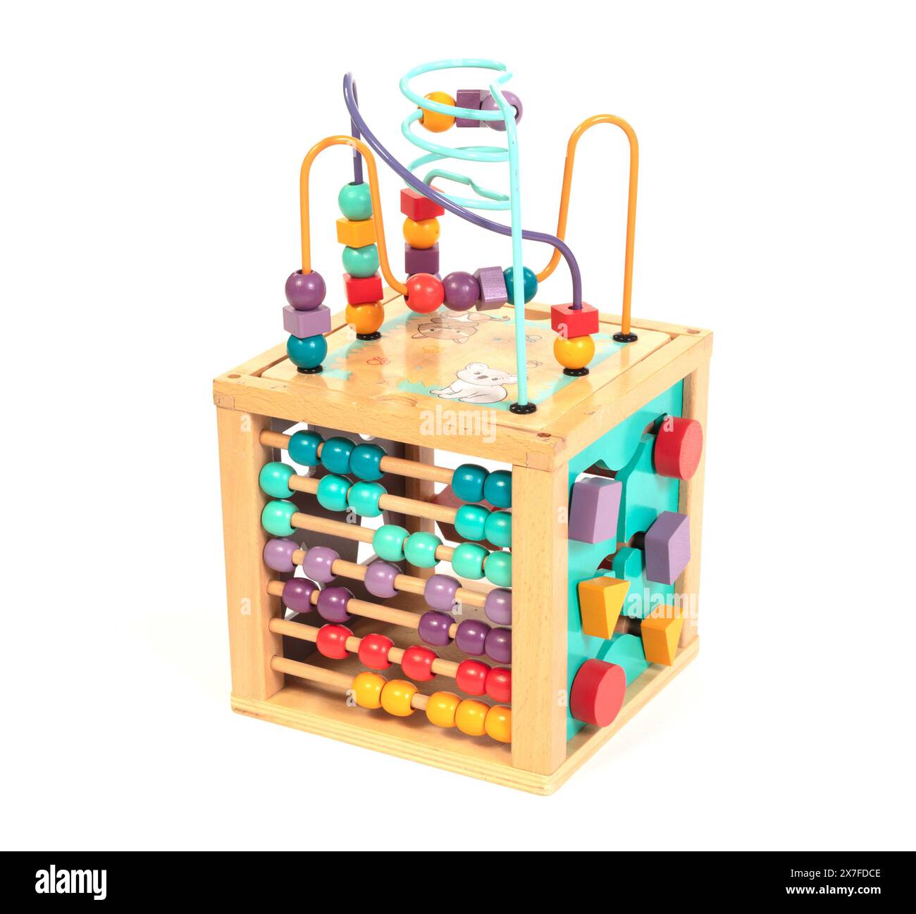 Wooden eco-friendly busy board cube - educational toy for children and ...