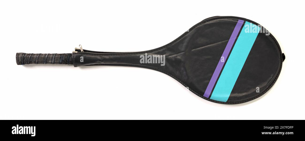 Old badminton racket isolated on a white background Stock Photo - Alamy