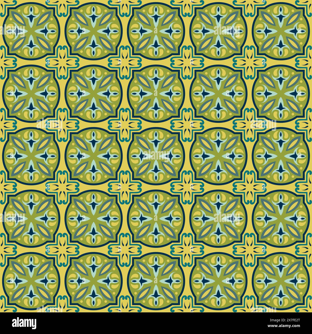 Portuguese tile pattern vector seamless with mosaic motifs. Background ...