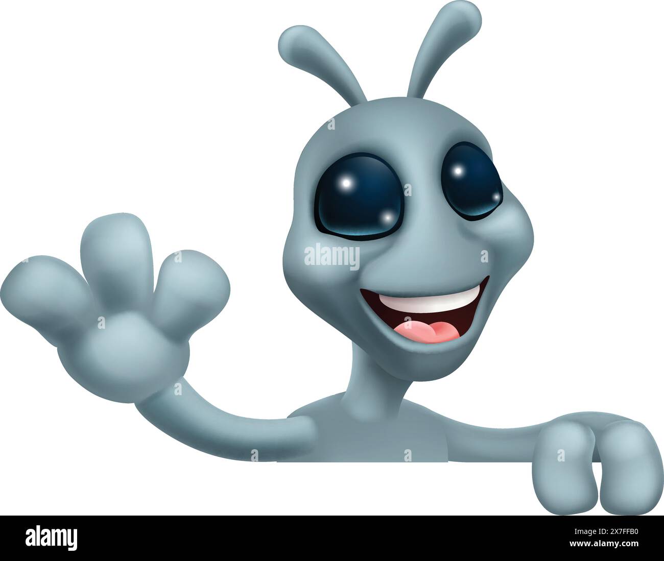 Friendly grey alien Stock Vector Images - Alamy