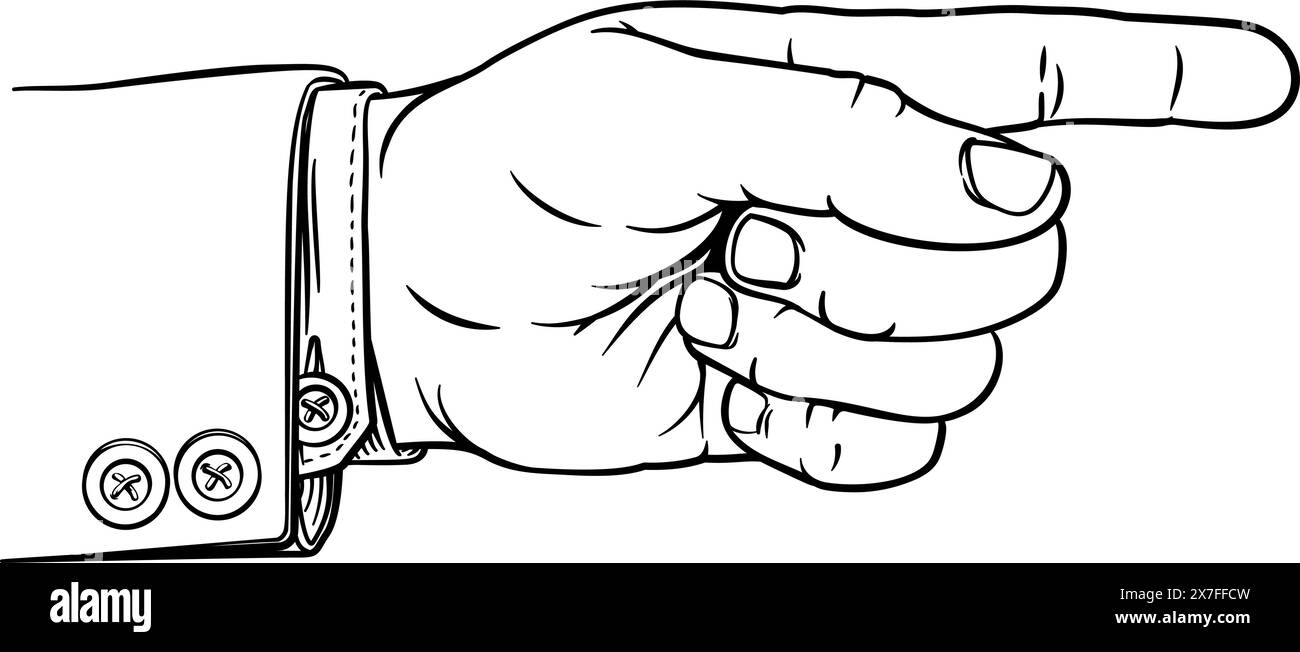 Hand Pointing Finger Direction In Business Suit Stock Vector Image ...