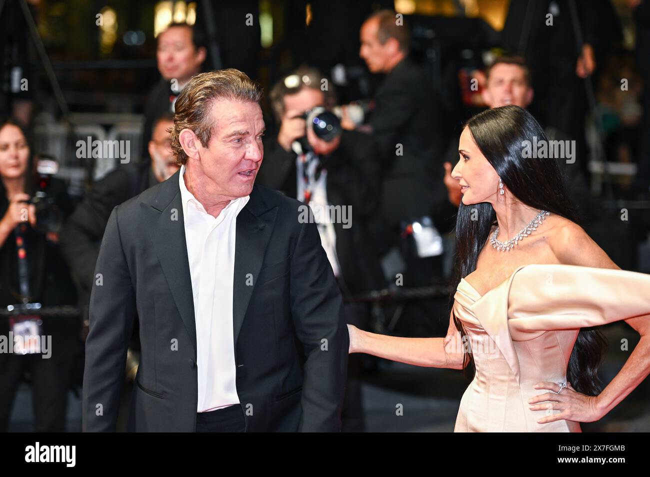 Dennis Quaid and Demi Moore attend the "The Substance" Red Carpet at ...