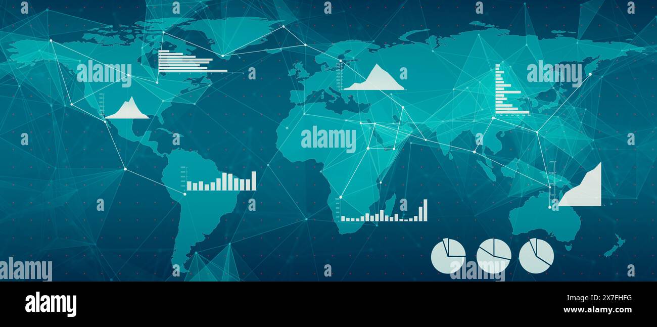 Abstract illustration of worldwide network for business technology ...