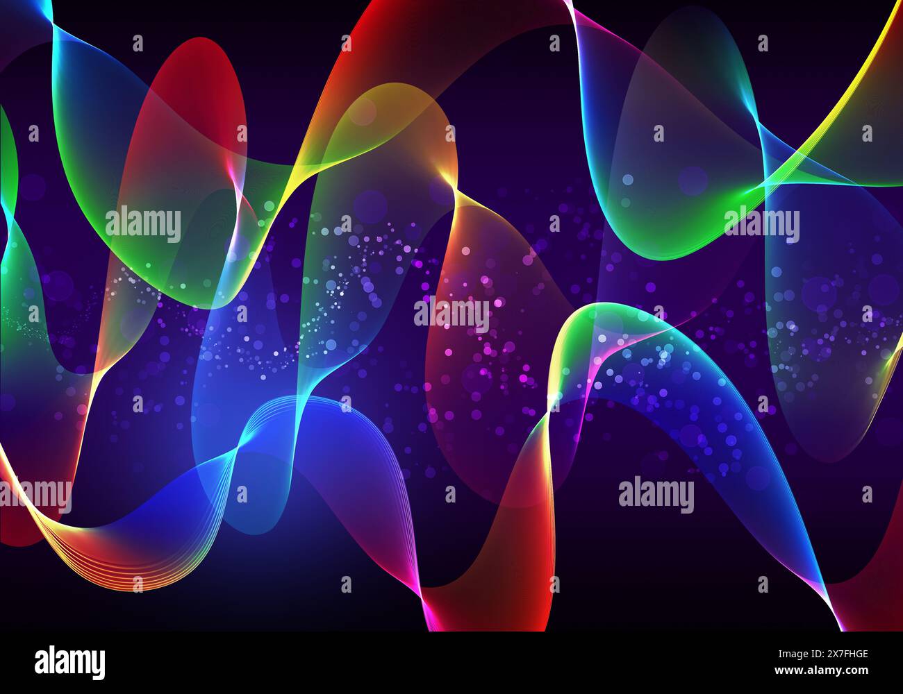 Creative abstract banner illustration. Rainbow colored liquid waves ...