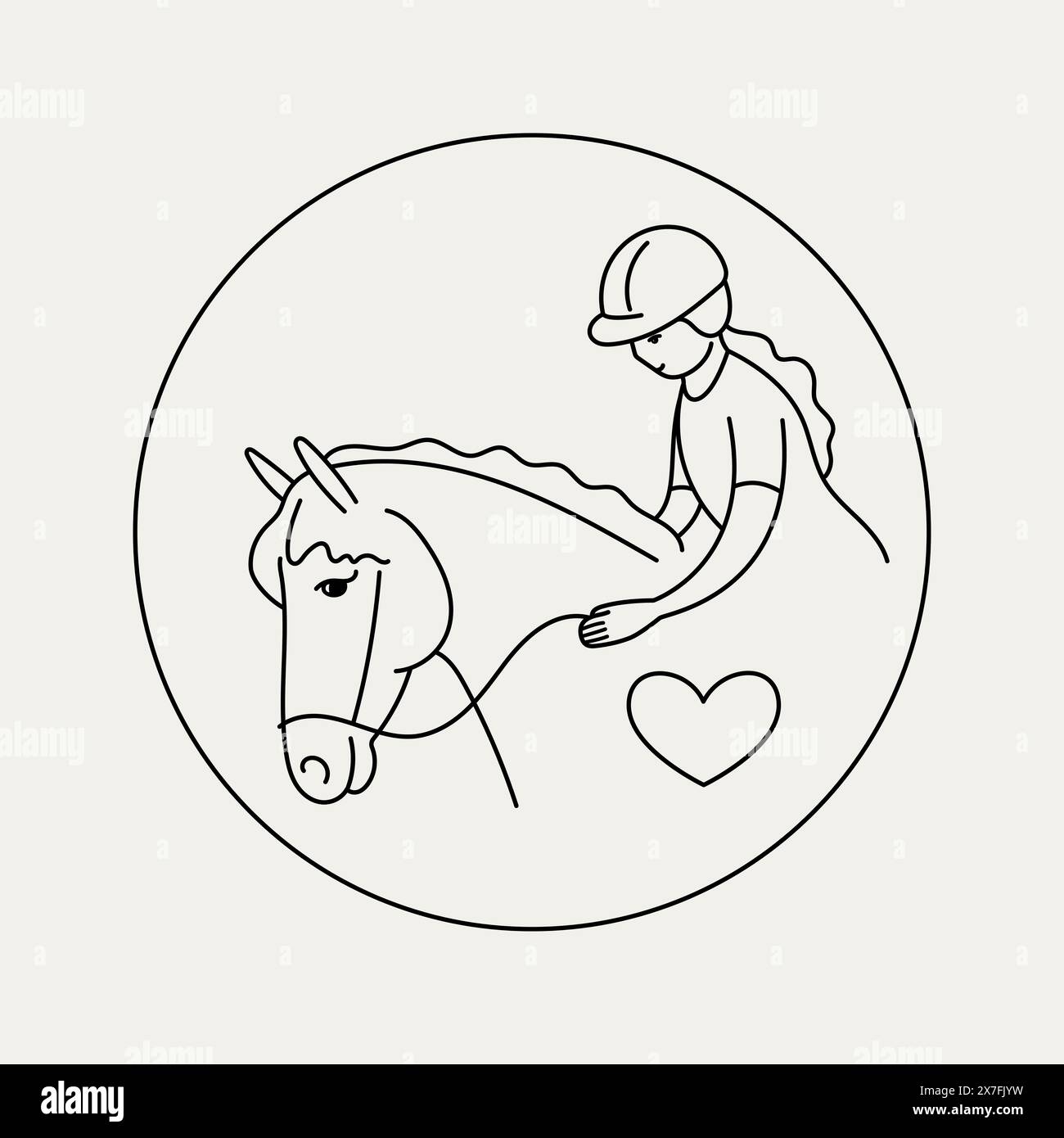 Girl helmet pony Stock Vector Images - Alamy