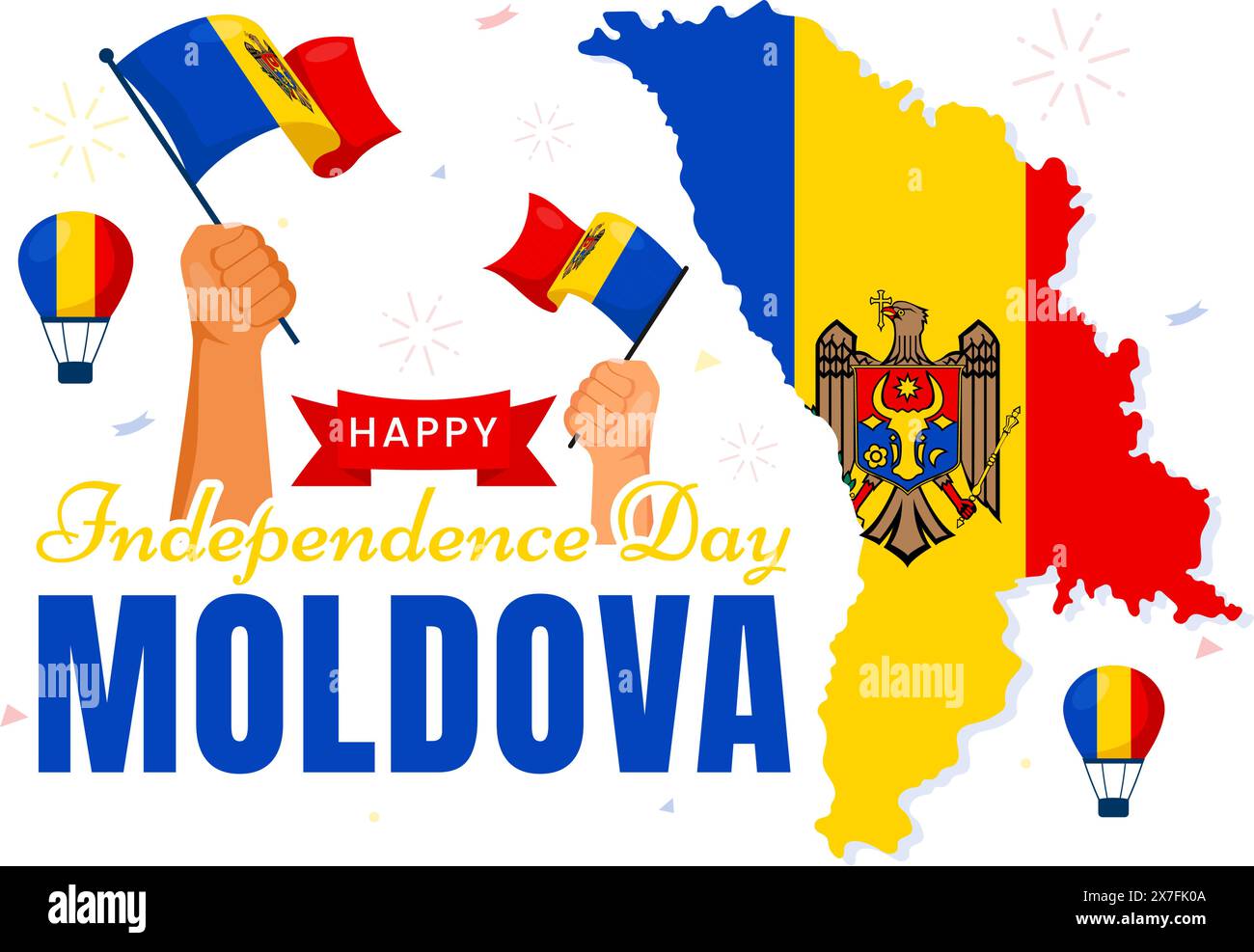 Moldova Independence Day Vector Illustration for August 27 featuring a ...
