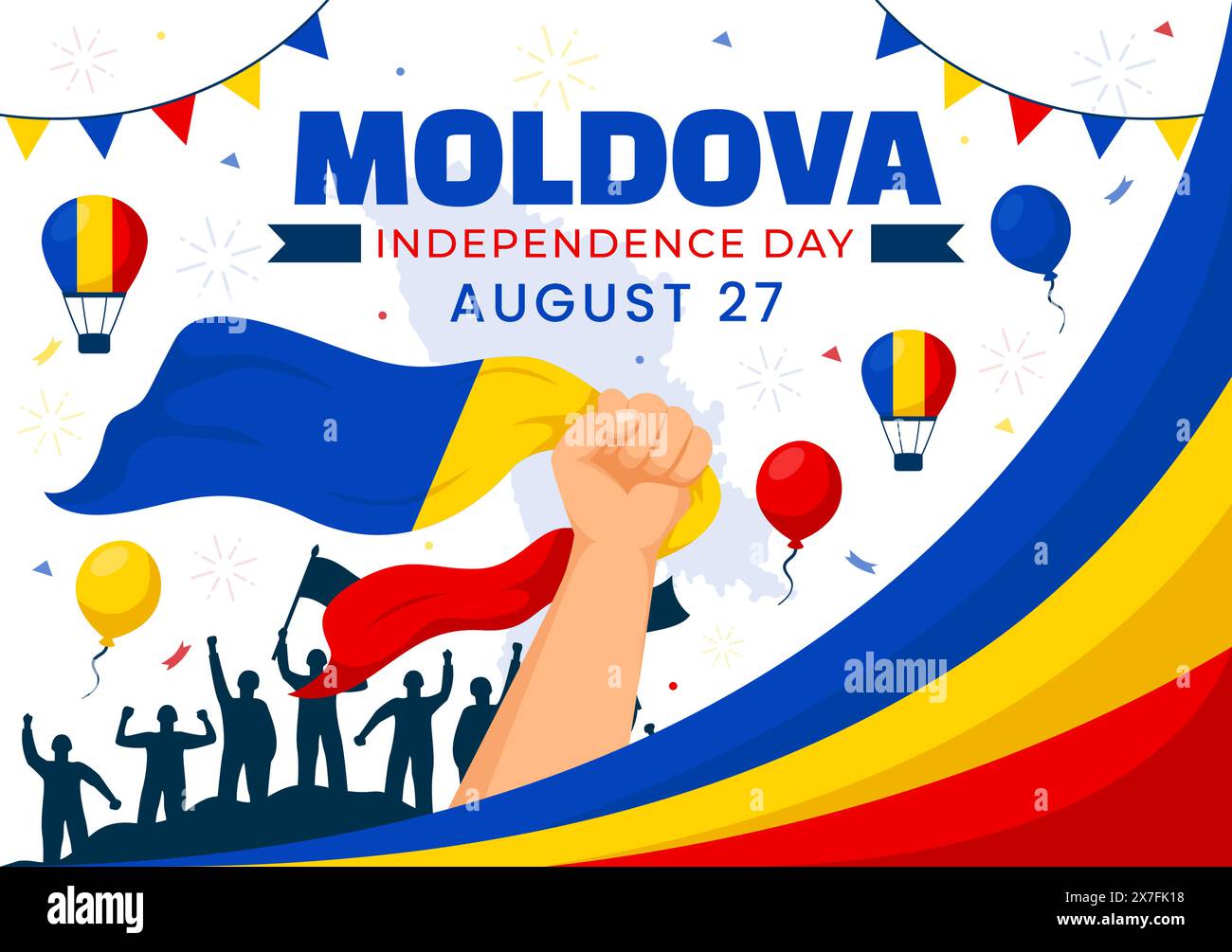 Moldova Independence Day Vector Illustration for August 27 featuring a ...