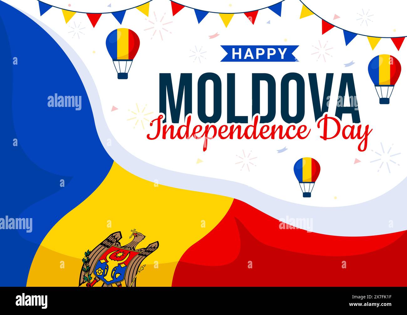 Moldova Independence Day Vector Illustration for August 27 featuring a ...