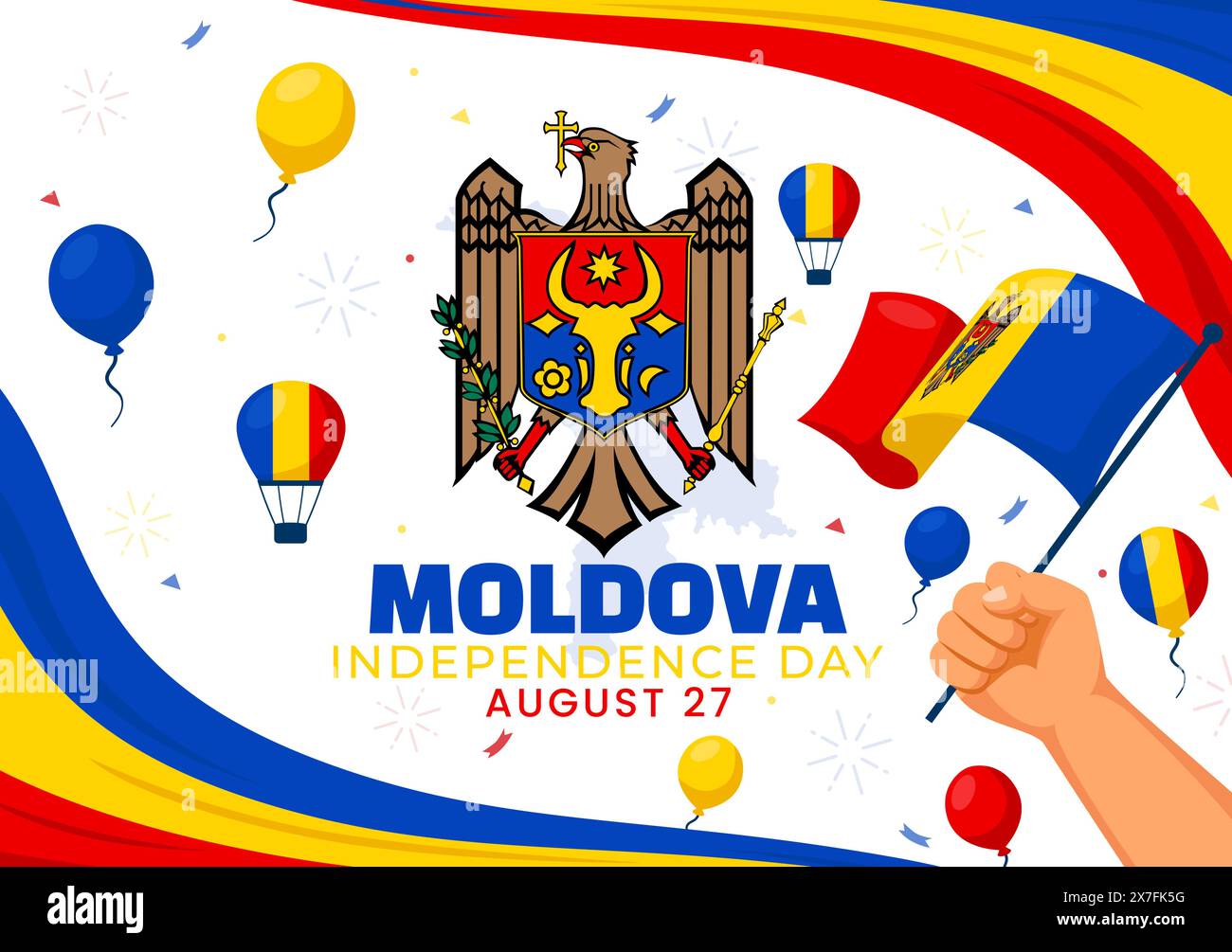 Moldova Independence Day Vector Illustration for August 27 featuring a ...