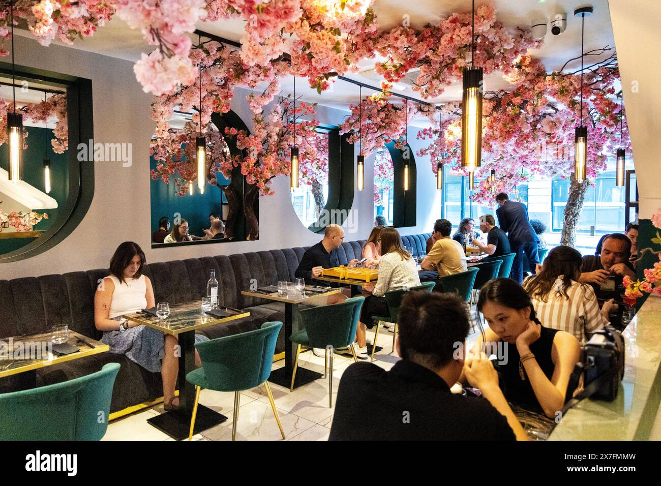 Interior of Japanese omakase Kibako restaurant, London, England Stock ...