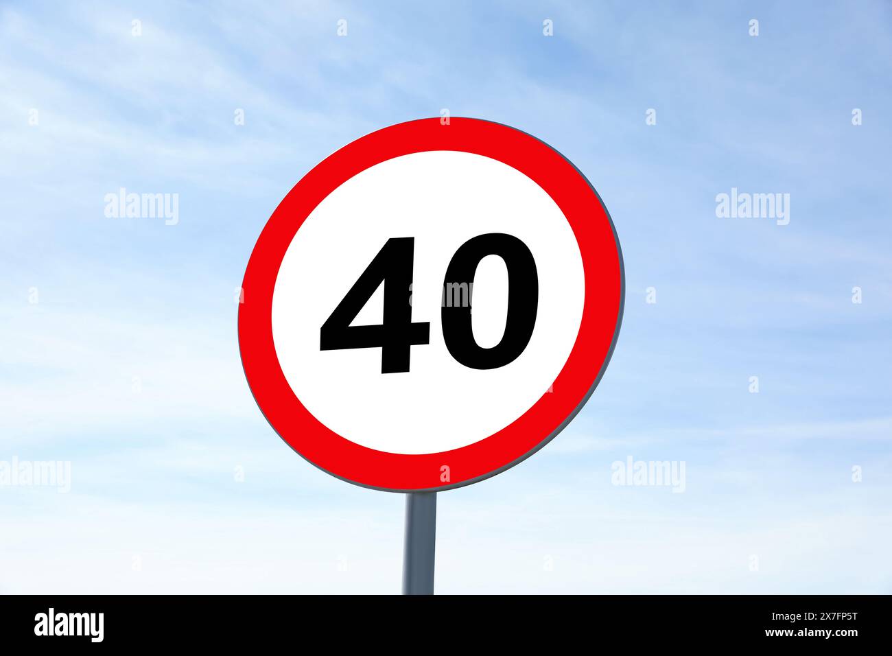 Road sign Maximum speed limit against blue sky Stock Photo - Alamy