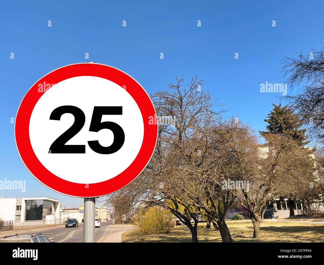 Road sign Maximum speed limit in city Stock Photo - Alamy