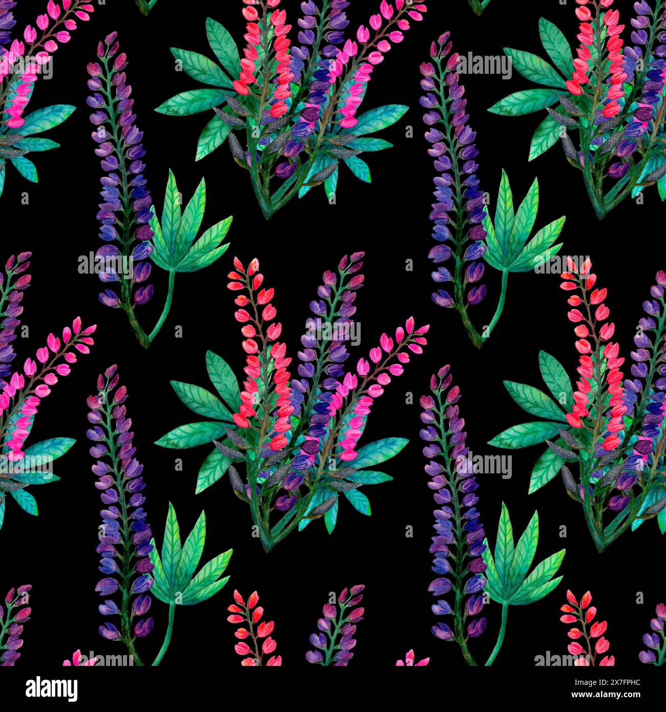 This design features a continuous layout of flowers and leaves set ...