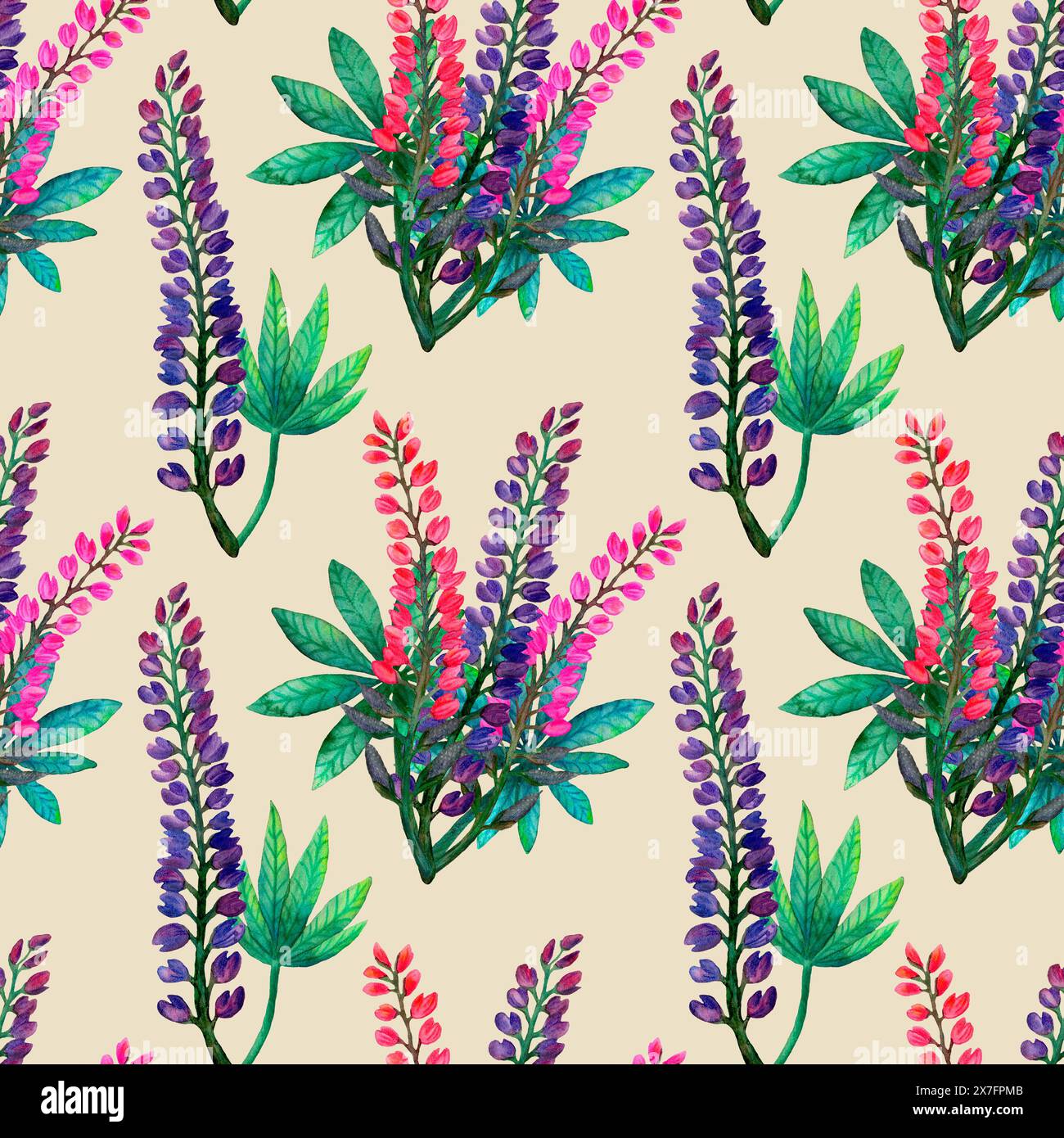 This design features a continuous layout of flowers and leaves set ...