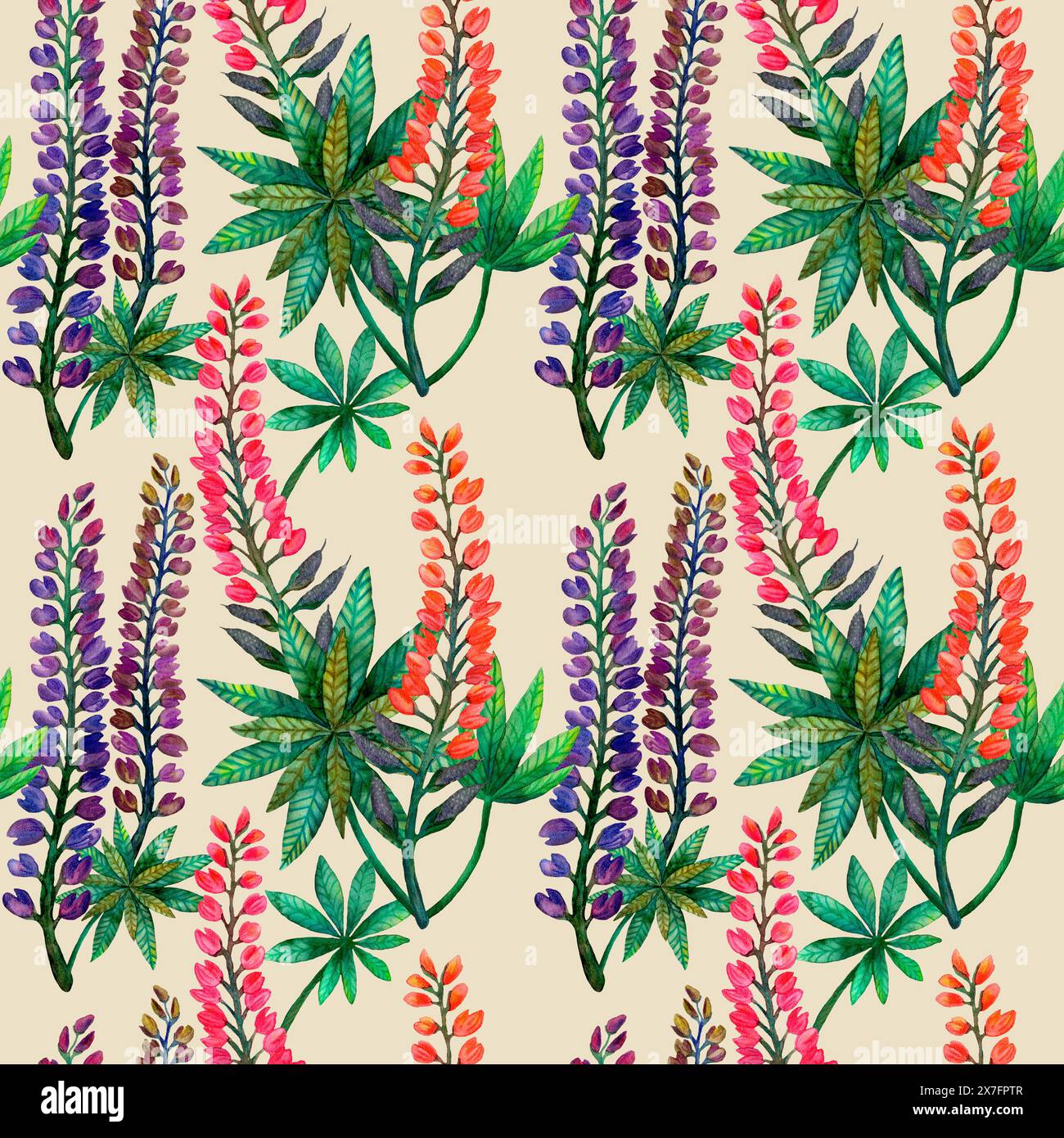 This design features a continuous layout of flowers and leaves set ...