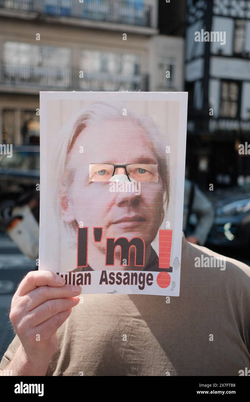 London, England, UK. 20th May, 2024. Supporters of Julian Assange ...