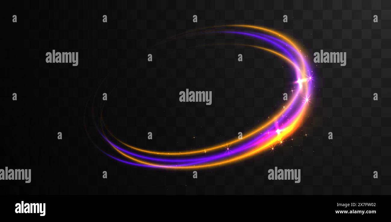 Colorful neon light vortex or portal frame. Futuristick or magic style ...