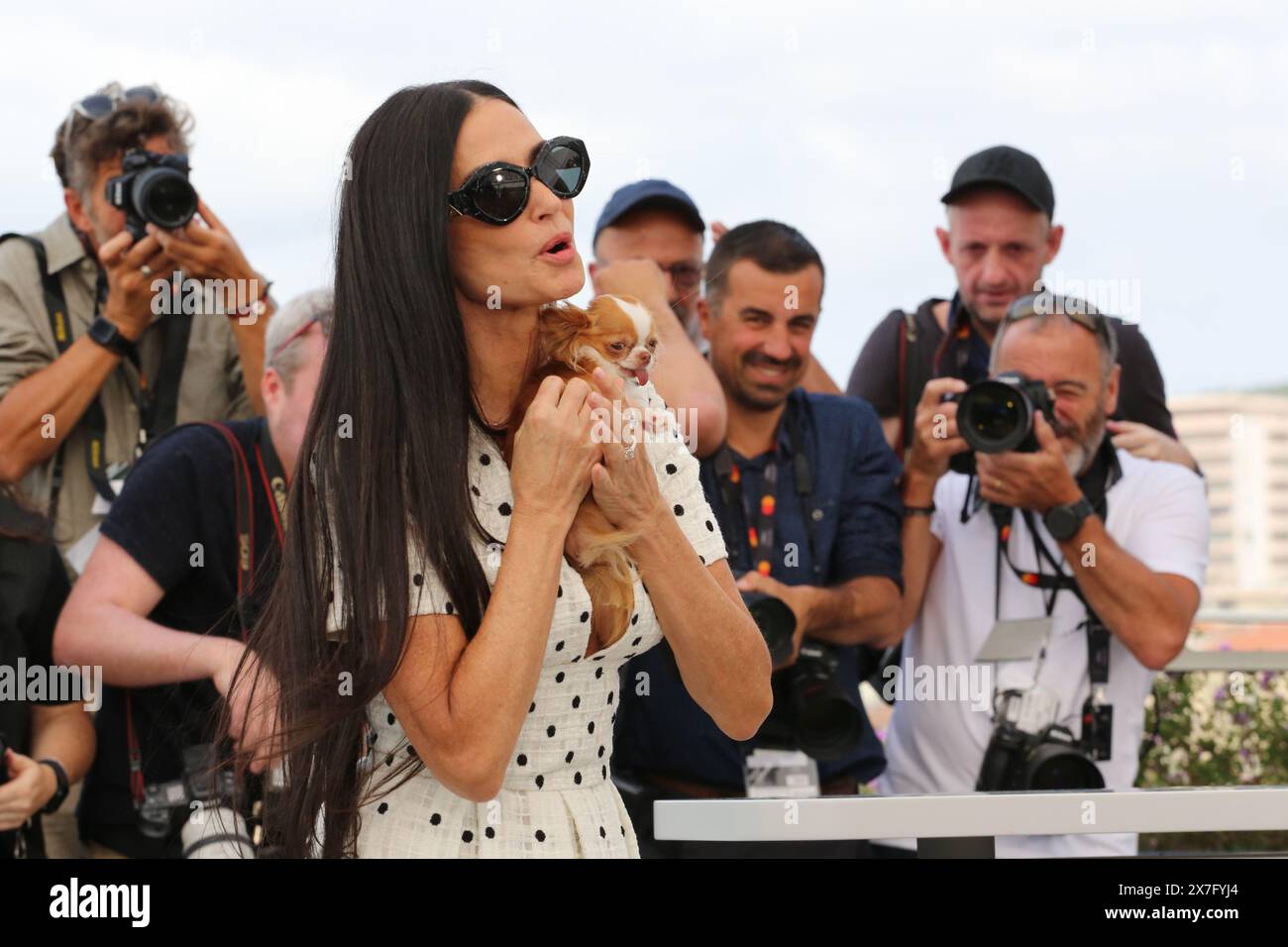 Cannes, France. 20th May, 2024. Demi Moore and her dog Pilaf at The ...
