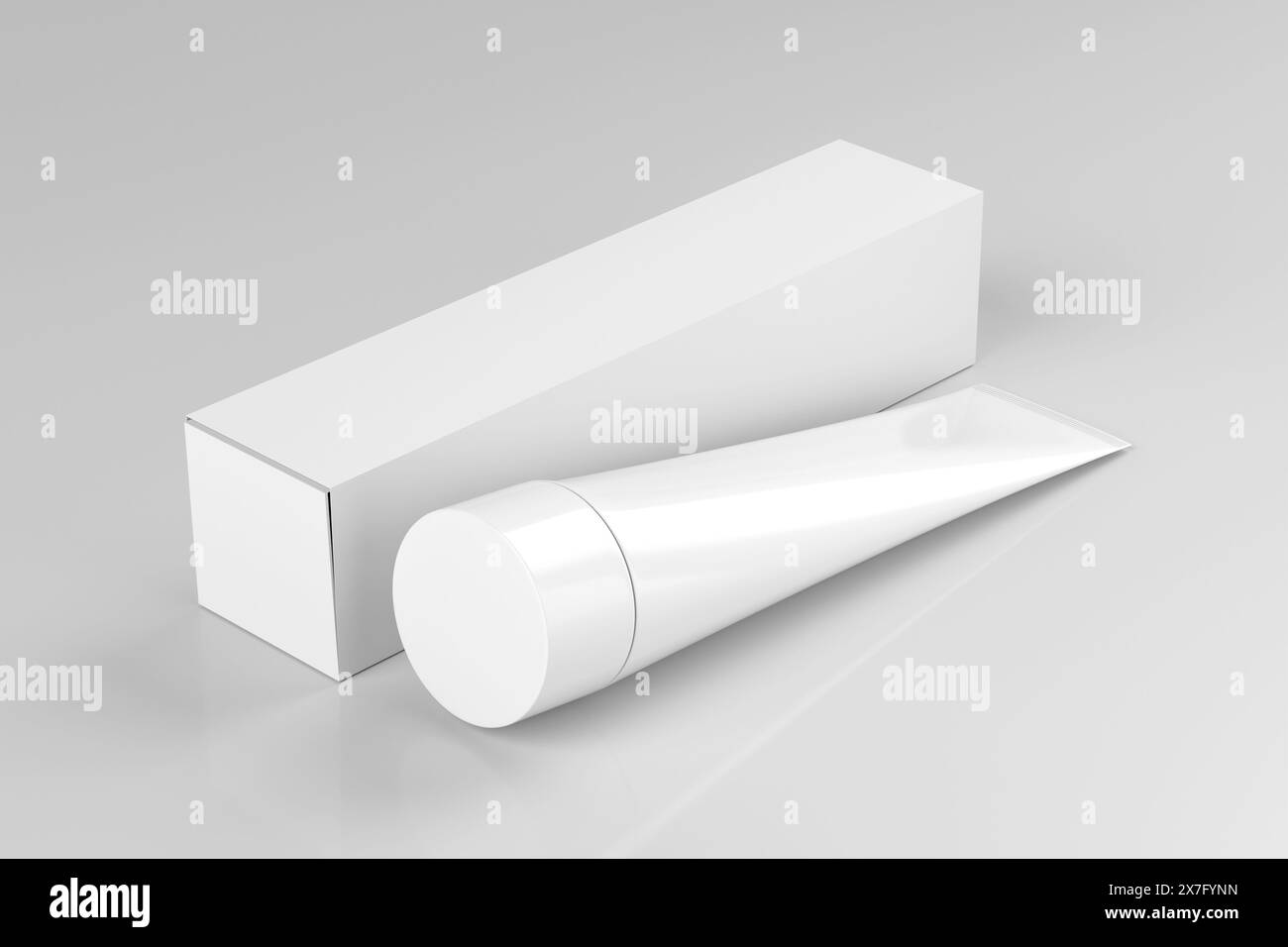 Blank White Toothpaste Mockup Cream Tube - 3D Illustration Render Stock ...
