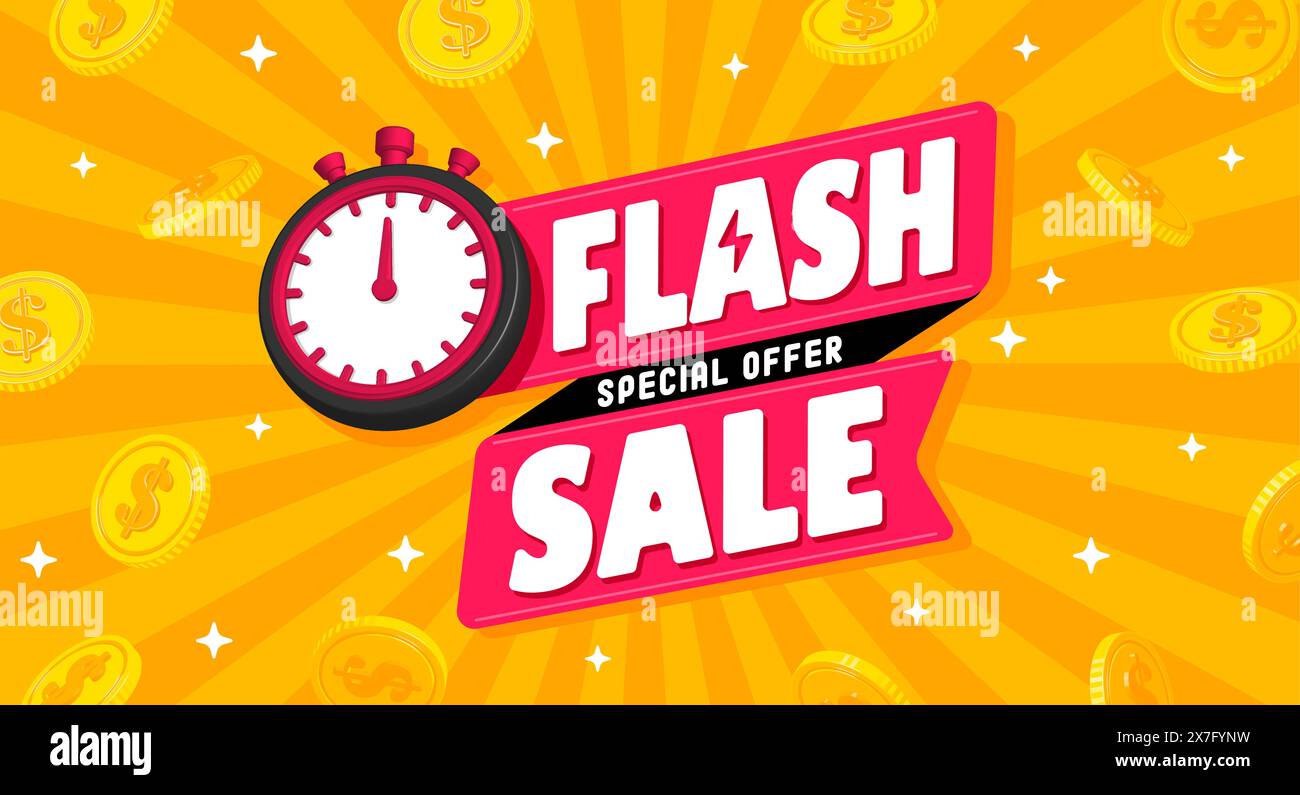 Flash sale vector banner illustration Stock Vector Image & Art - Alamy
