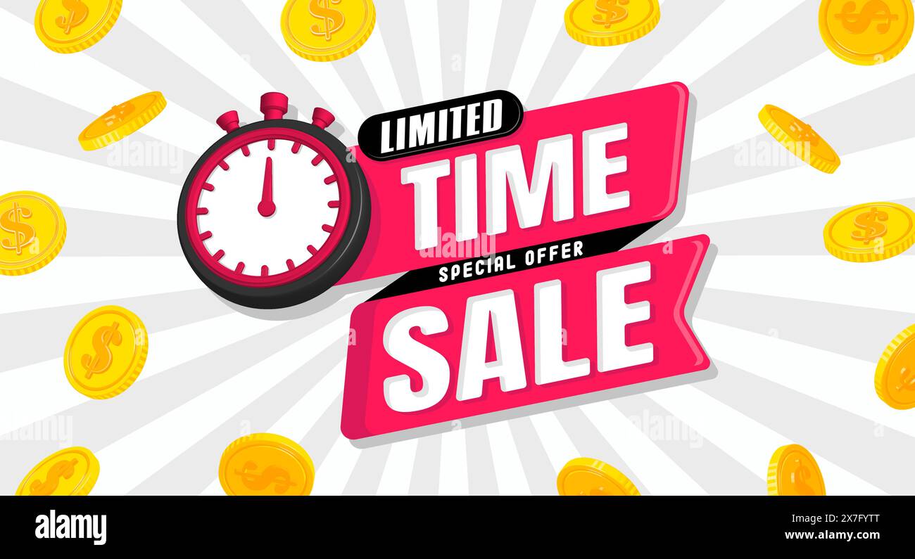 Limited time sale vector banner illustration Stock Vector Image & Art - Alamy