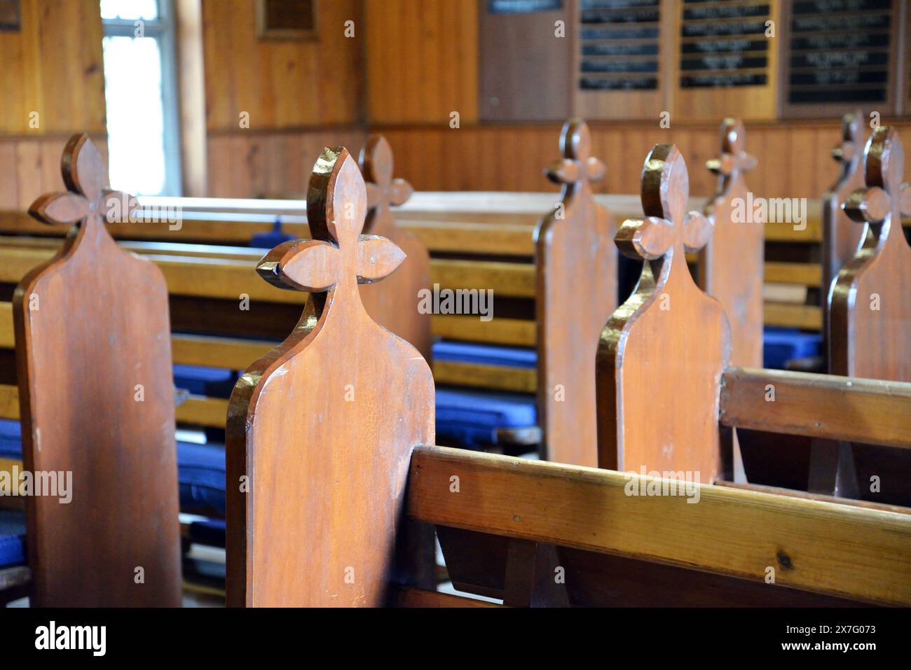 Chairs in a church Stock Photo - Alamy