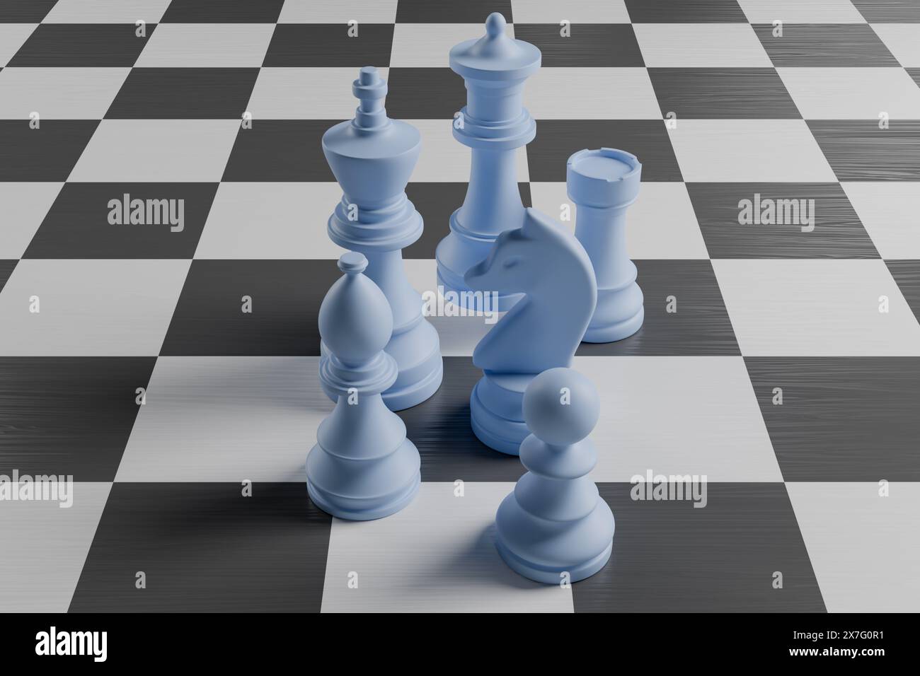 Chess pieces on a checkerboard.3d rendering Stock Photo - Alamy
