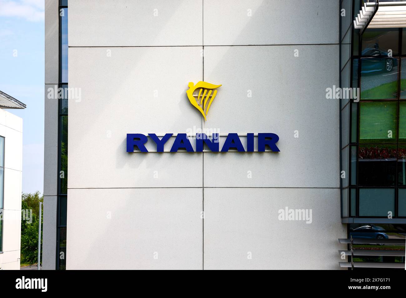 Ryanair headquarters building in Dublin, Ireland. Head office of Irish ...