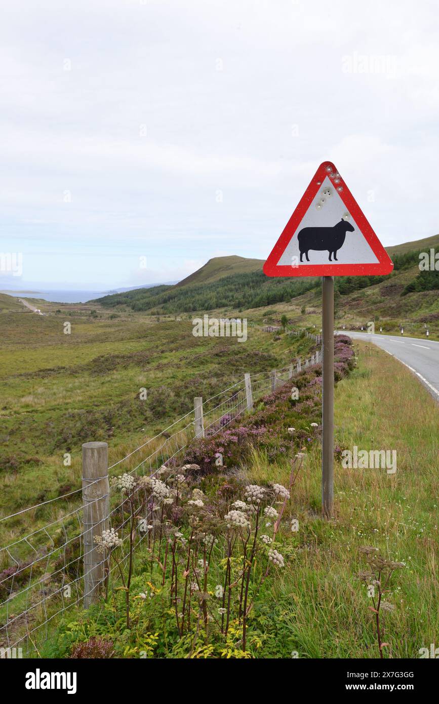 Sign on road of Skye Stock Photo - Alamy