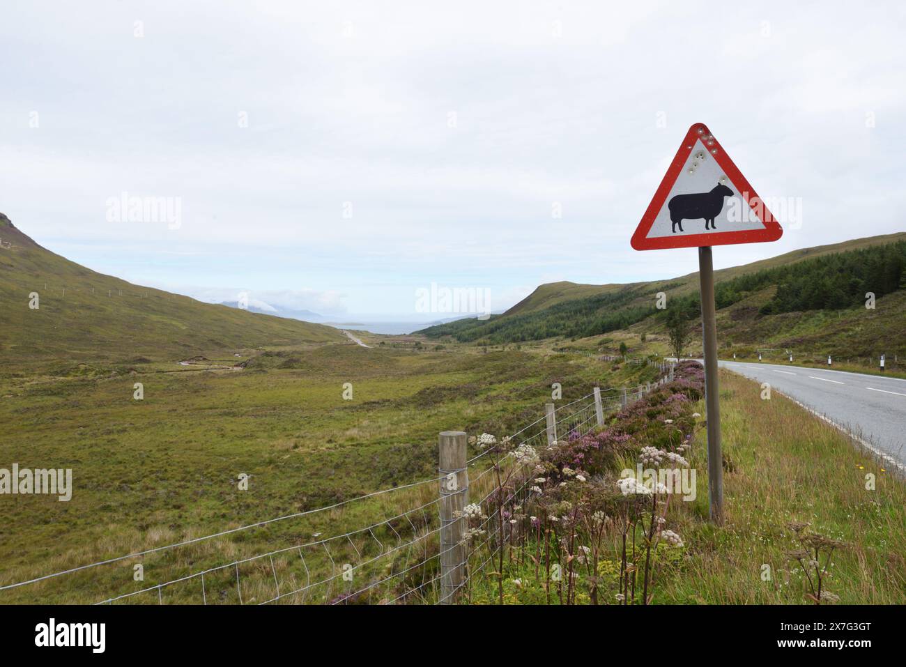 Sign on road of Skye Stock Photo - Alamy