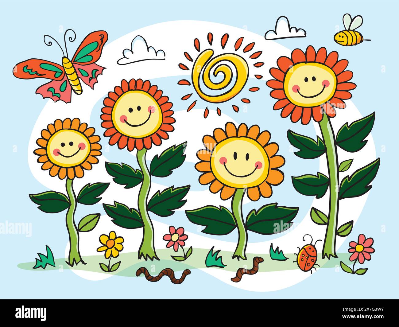 Smiley Sun And Flowers Clip Art Sunflower Emoji Clipart Faces / Summer