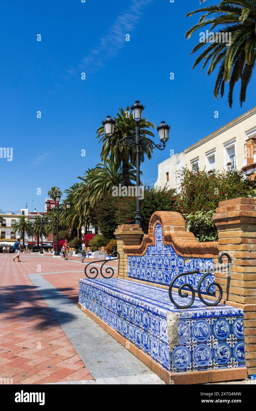 Paseo de la Ribera square, Ayamonte, Andalusia, Spain, Europe Stock ...