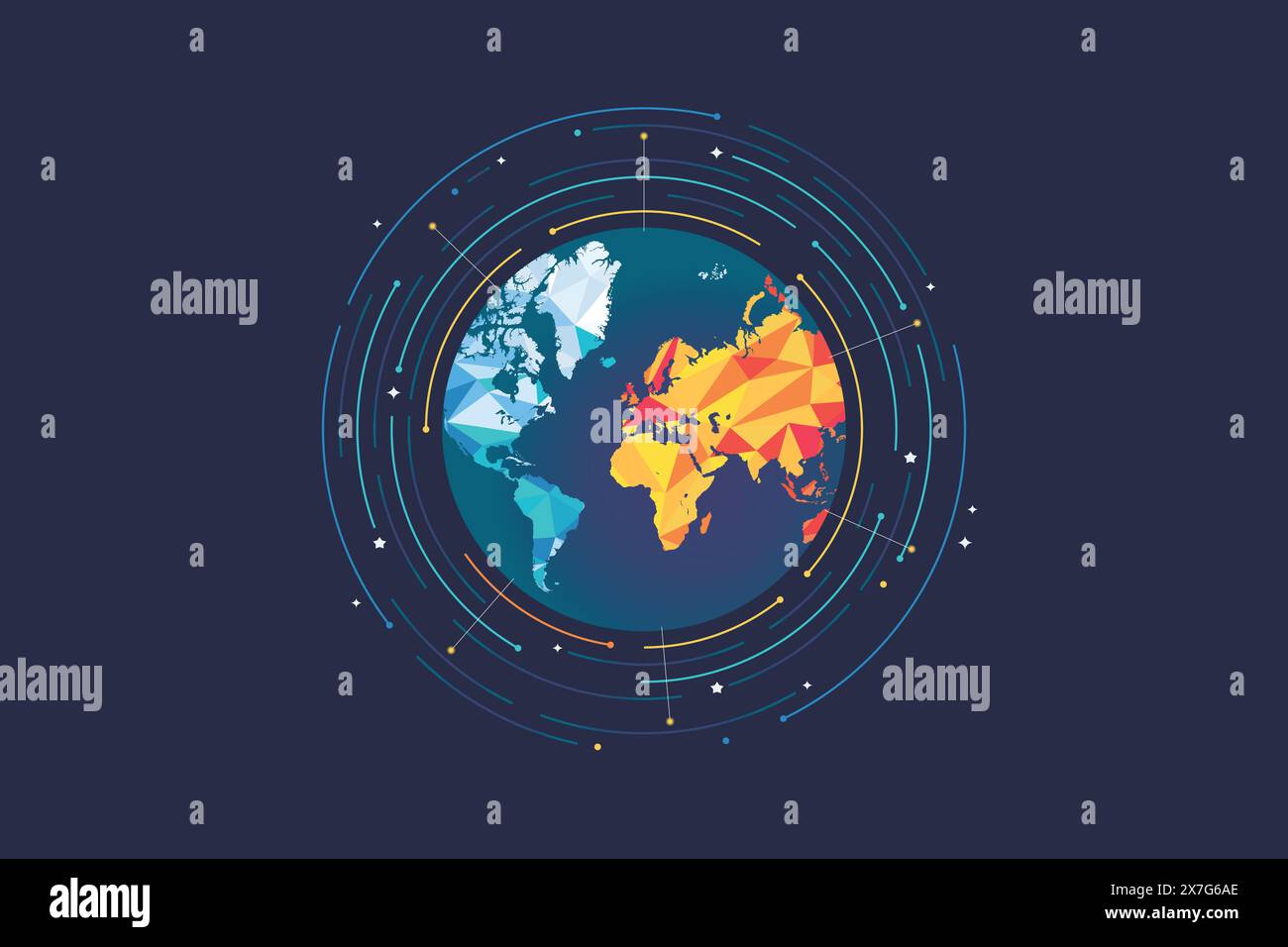 Vector design of digital global business. Vector illustration Stock ...
