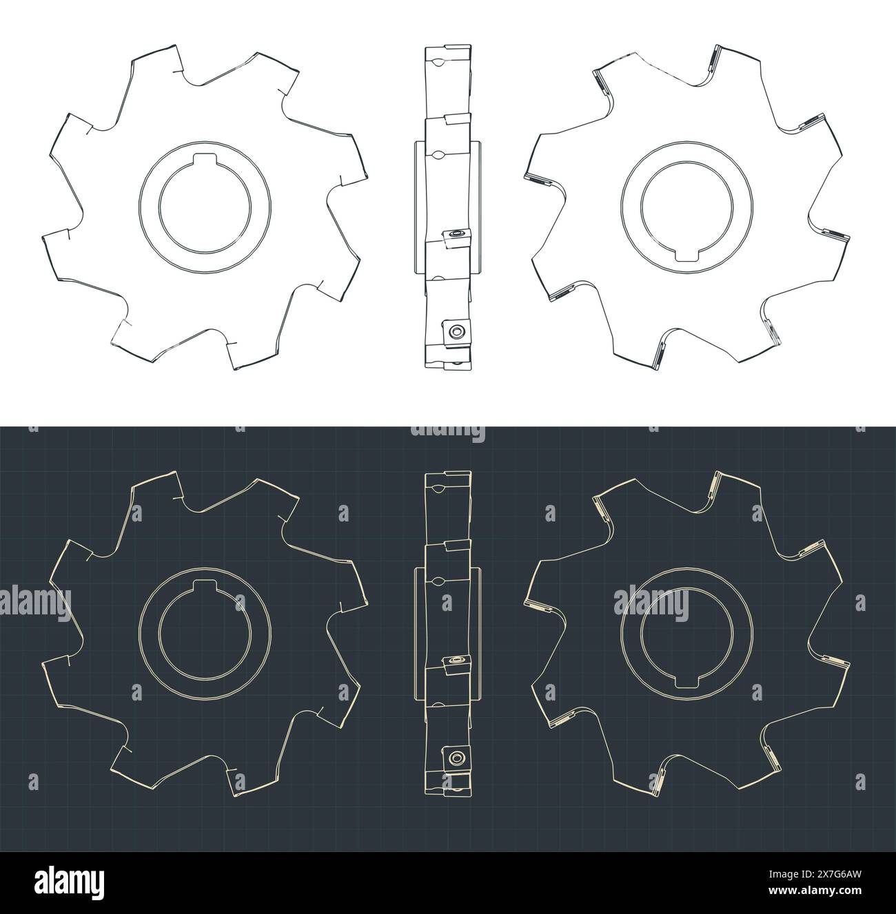 Disc mill machine Stock Vector Images - Alamy