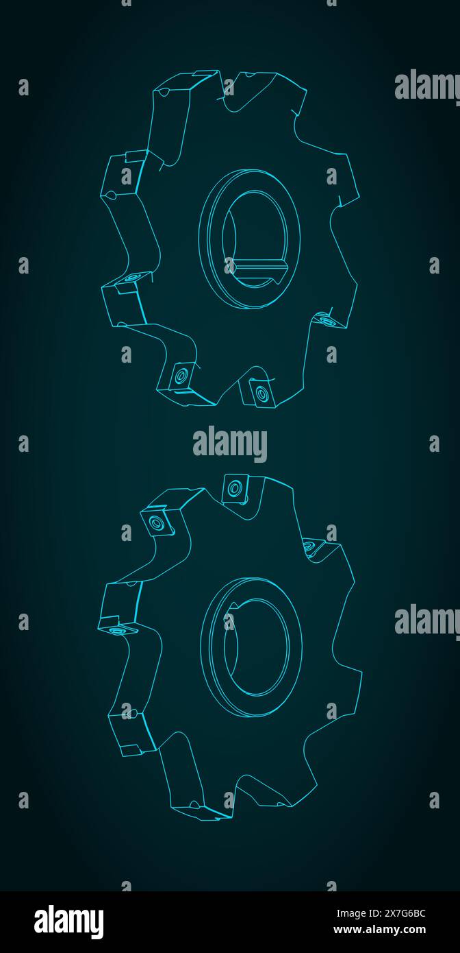 Stylized vector illustrations of disc mill cutter Stock Vector Image ...