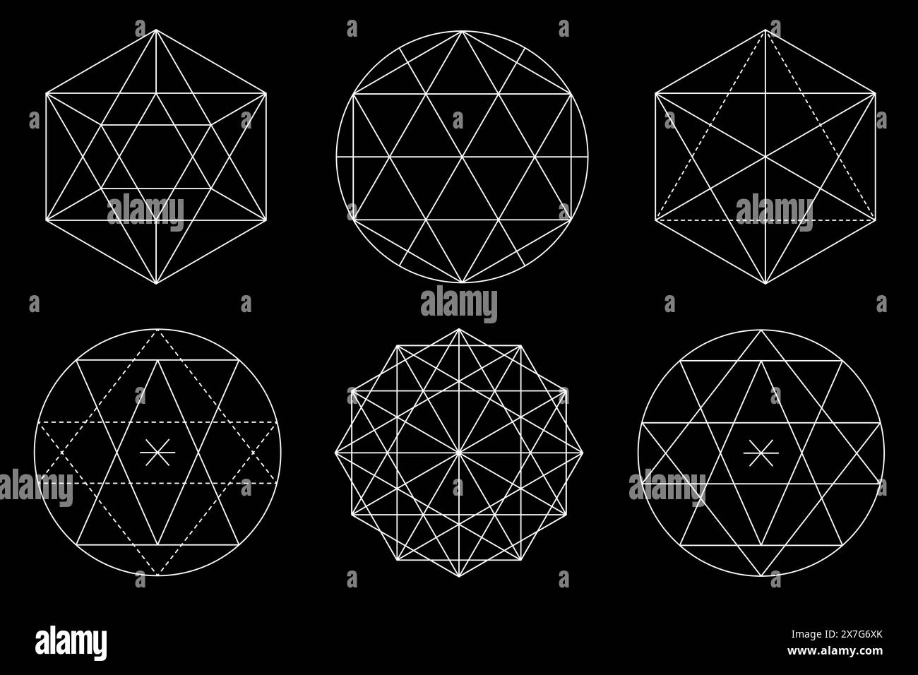 Sacred geometry vector design elements. Alchemy, religion, philosophy ...