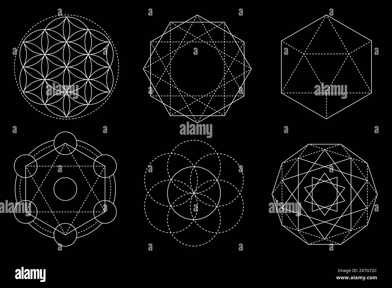 Sacred geometry vector design elements. Alchemy, religion, philosophy, spirituality, hipster ...