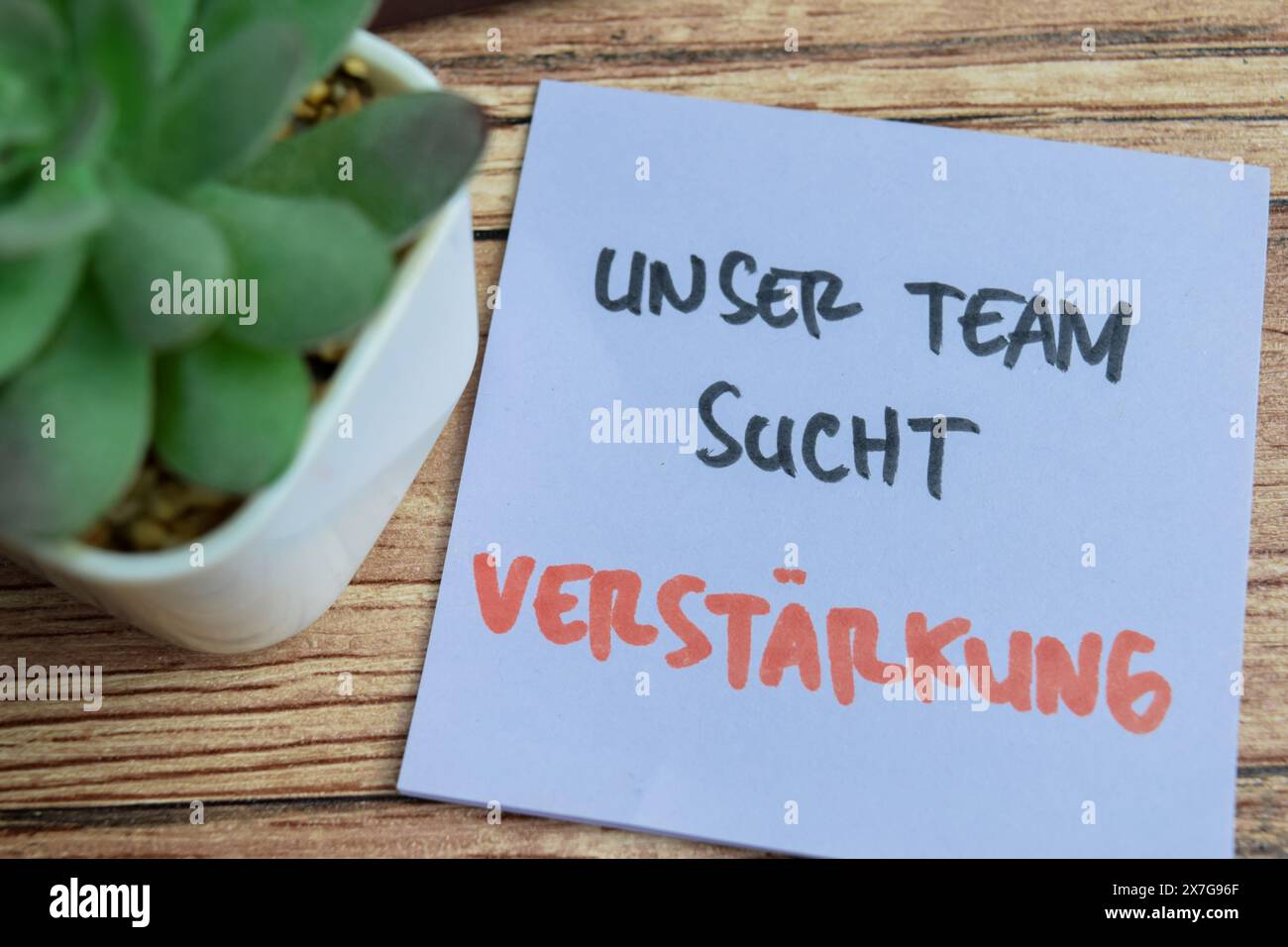 Concept of Learning language - German. Unser Team Sucht Vestarkung it ...