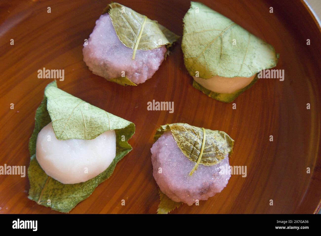 Japan, Kyoto, leaf wrapped sweets Stock Photo - Alamy