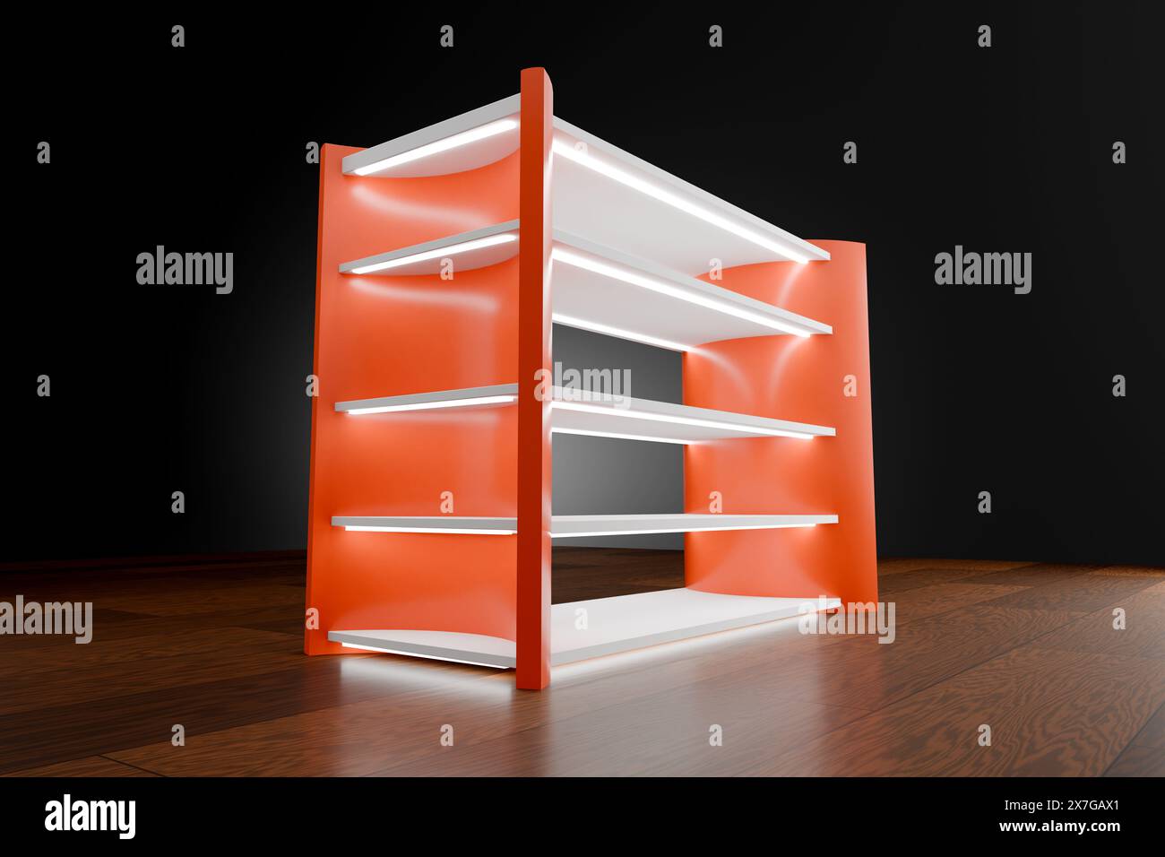Product Display Stand Shelfs Mockup for Malls, Stores - 3D Illustration ...