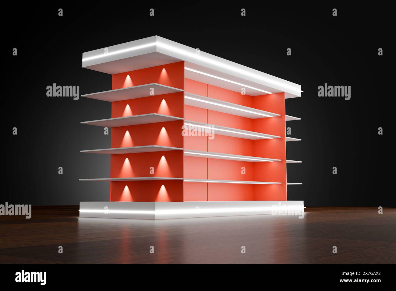 Product Display Stand Shelfs Mockup for Malls, Stores - 3D Illustration ...