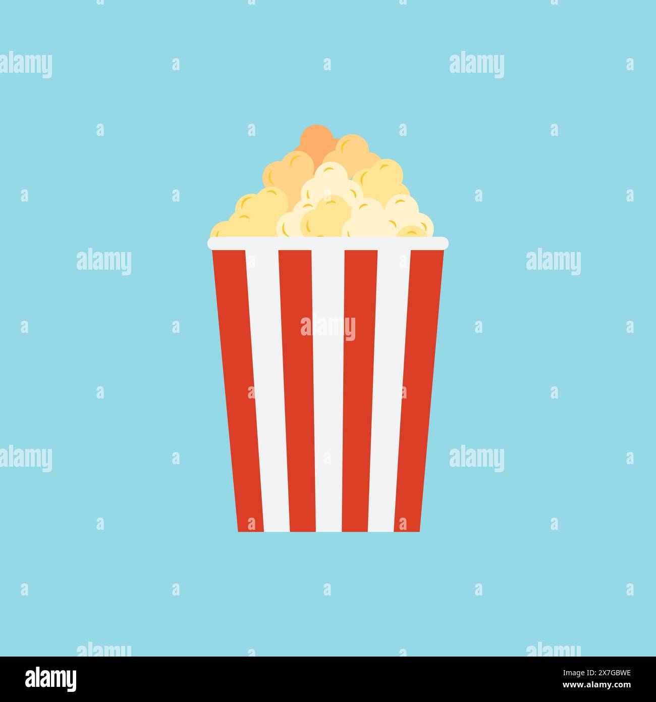 Popcorn bucket on green background. movie snack. cinema concept Stock ...