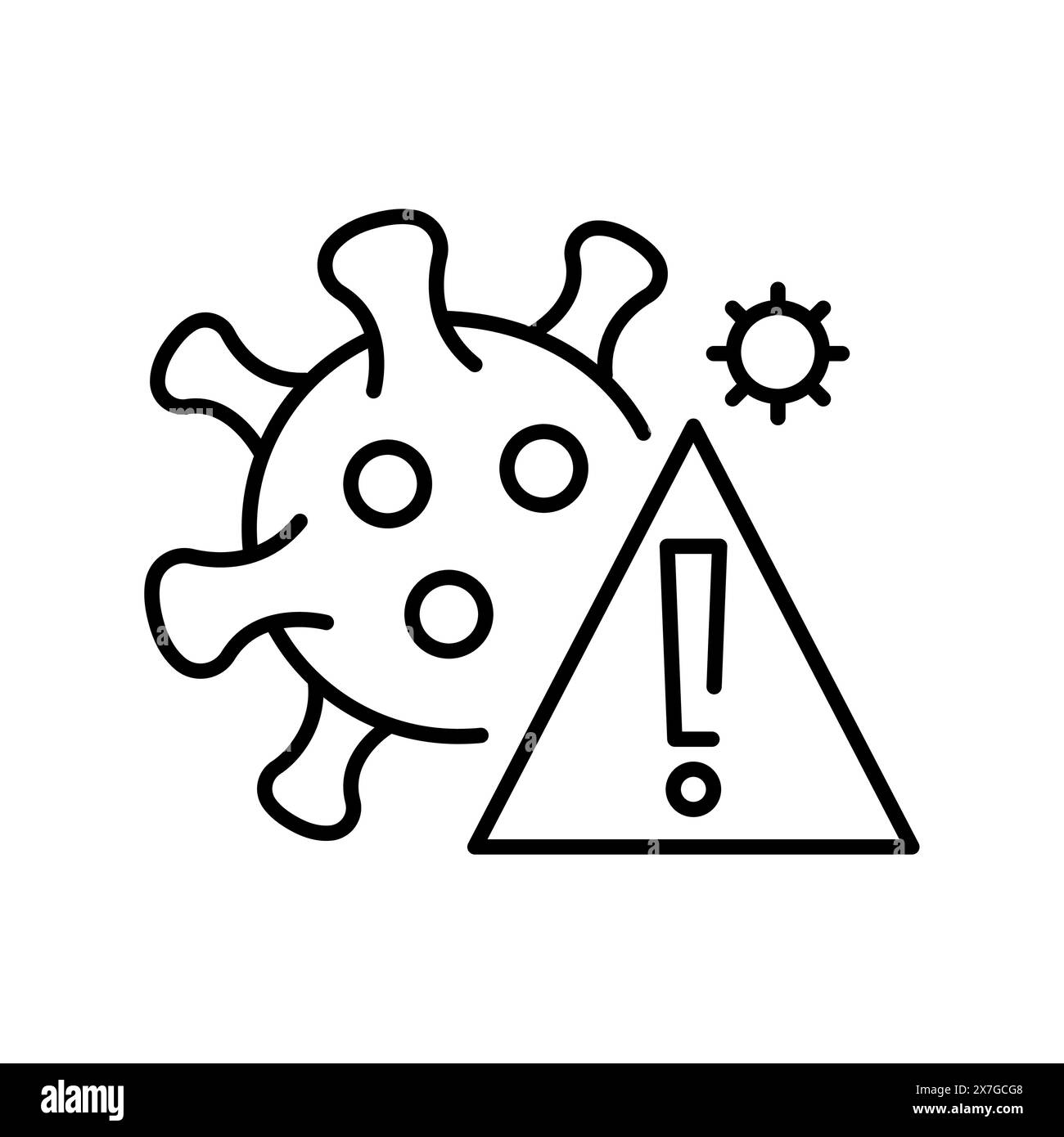 Influenza line black icon. Viral diseases sign for web page, mobile app ...